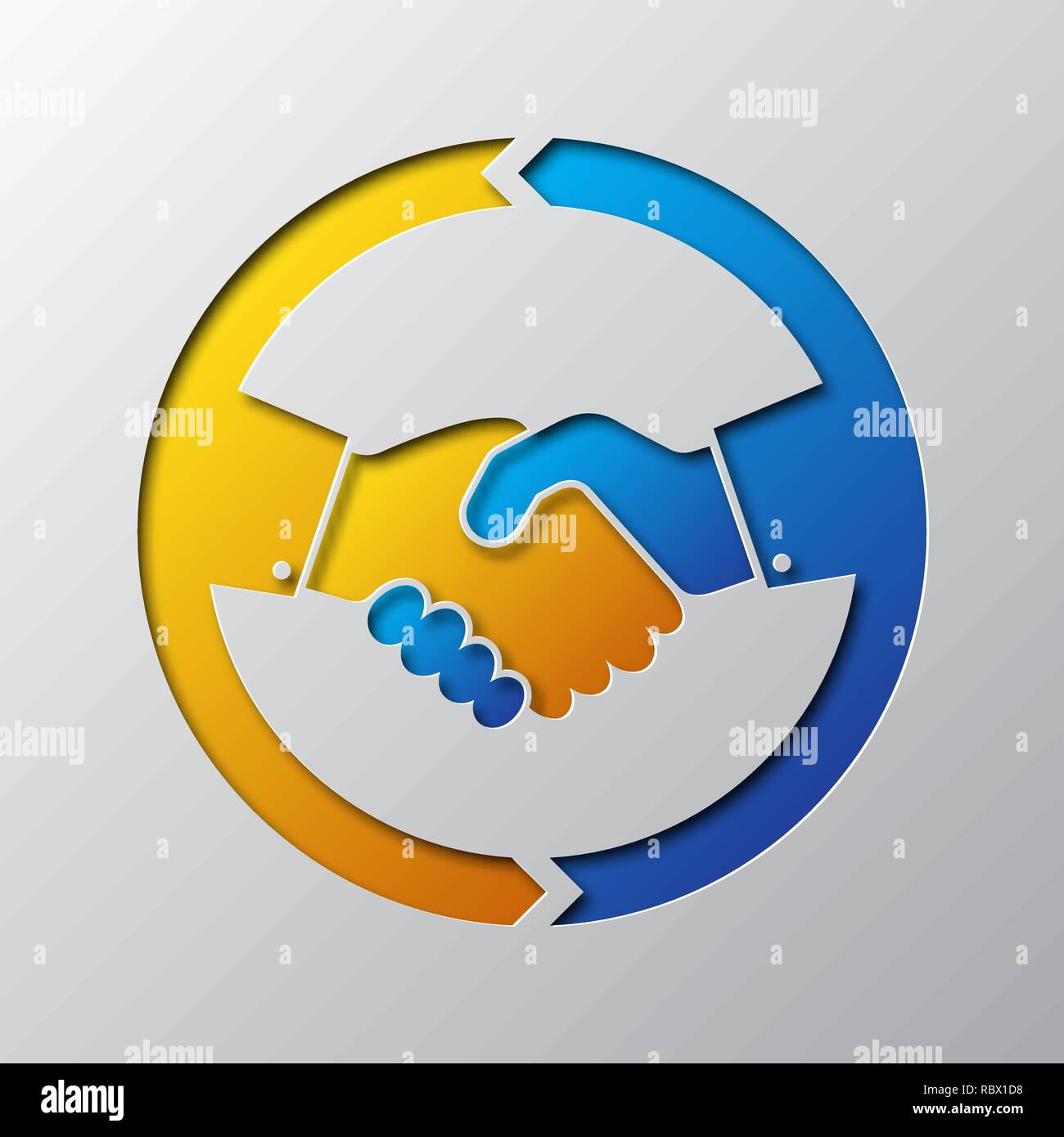 Paper art of the handshake isolated. Vector illustration. Handshake ...