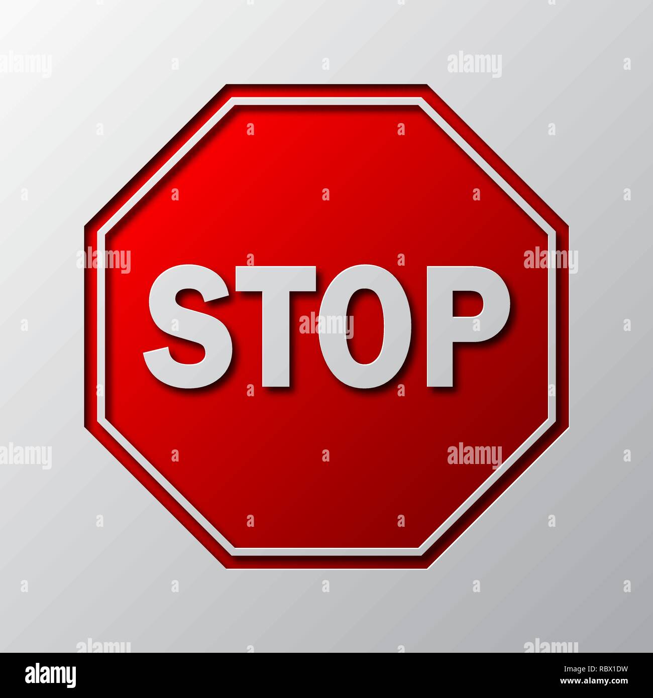 Paper art of the red STOP sign isolated. Vector illustration. STOP sign ...