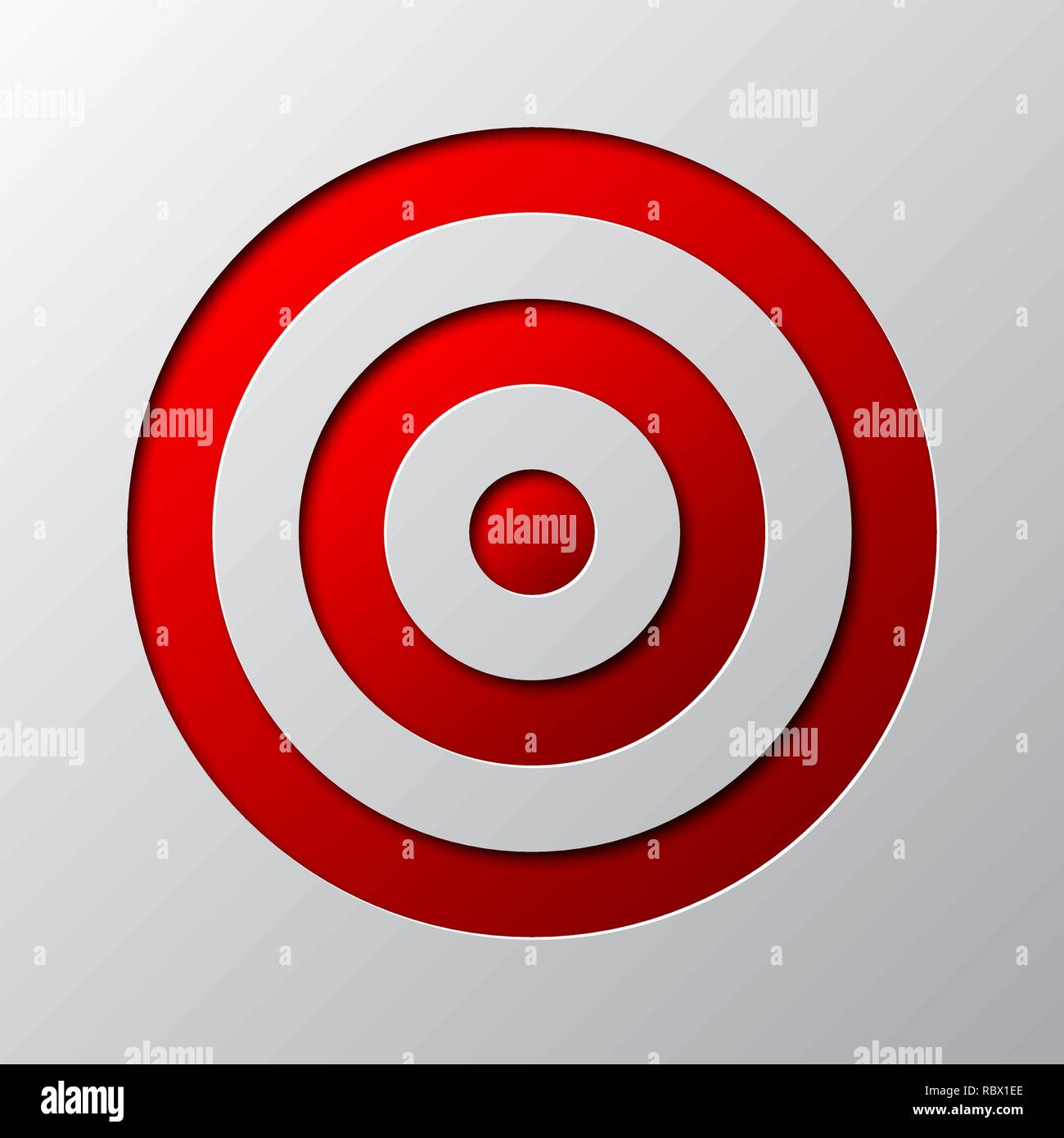 Paper art of the red target symbol, isolated. Vector illustration ...