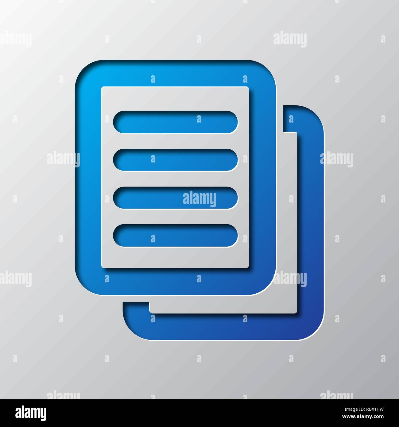 Paper art of the blue document symbol isolated. Vector illustration ...