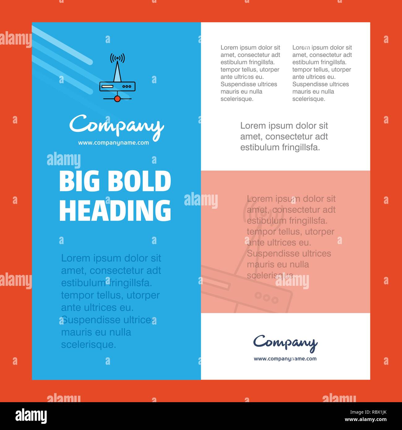 Wifi router Business Company Poster Template. with place for text and ...