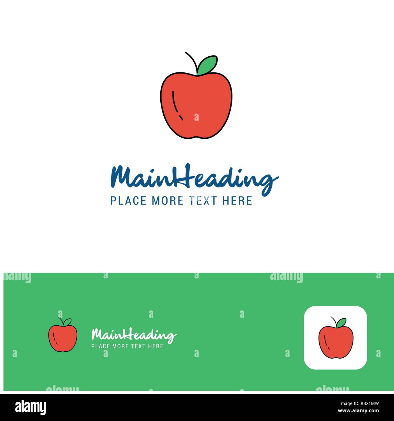 Creative Apple Logo Design. Flat color Logo place for Tagline. Vector ...