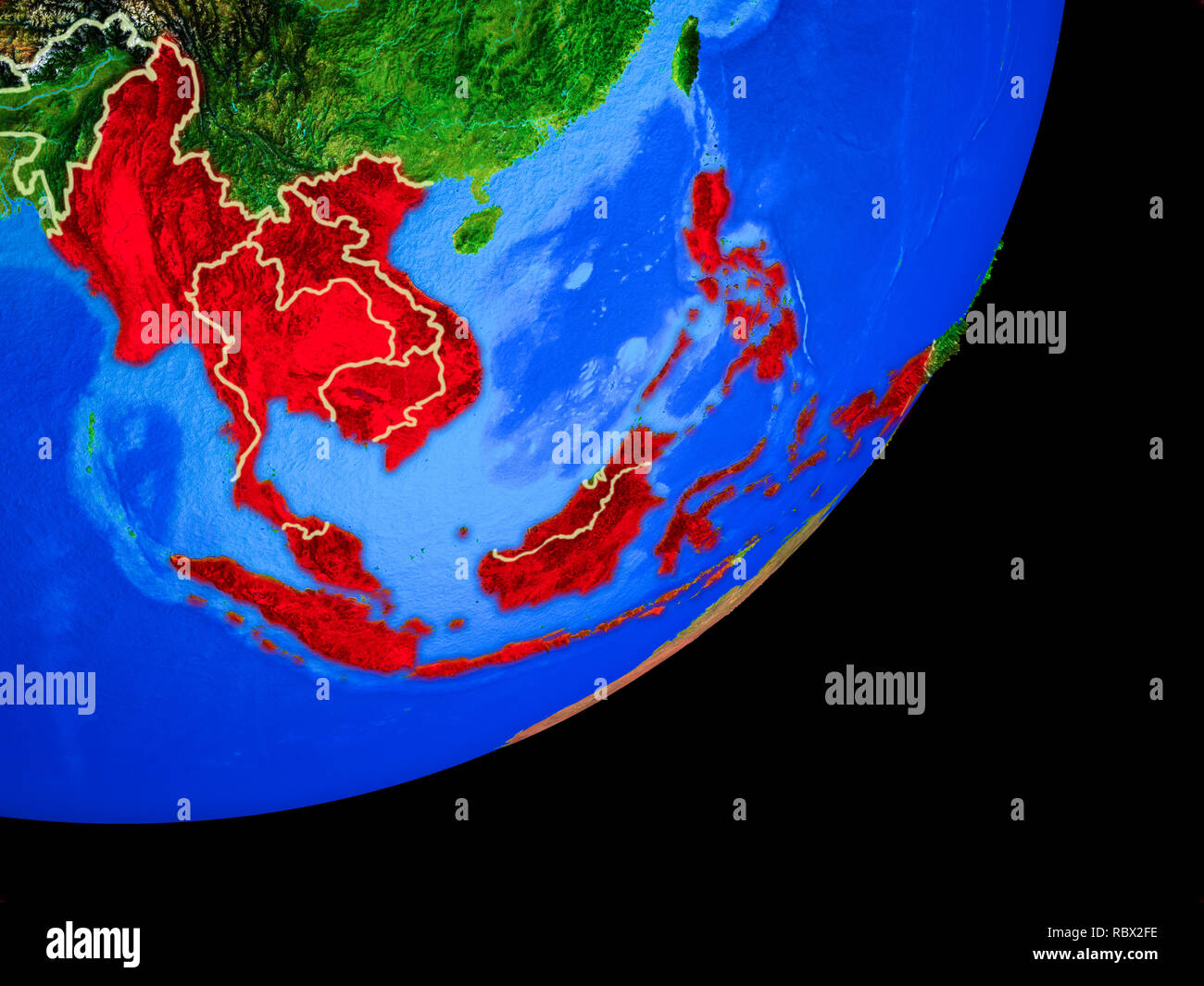 Asean countries map hi-res stock photography and images - Alamy