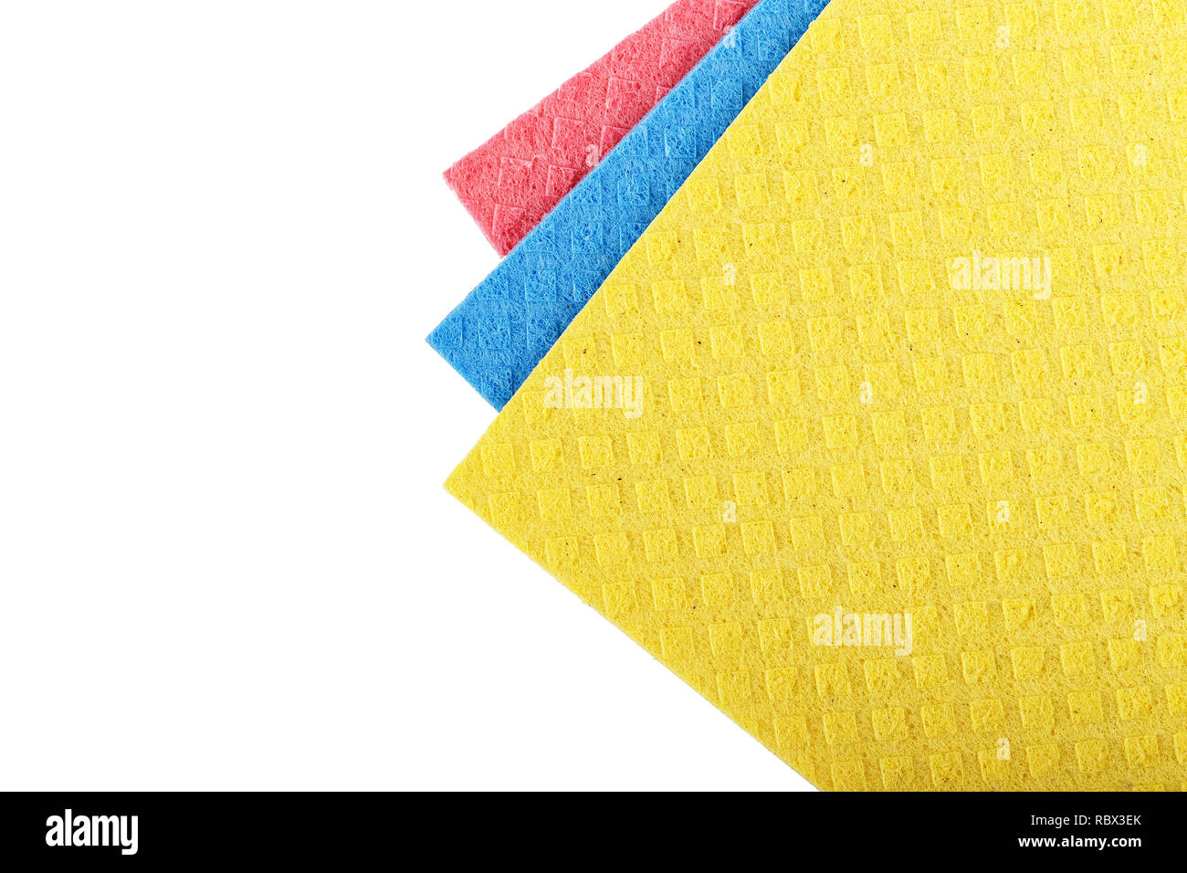Multicolored rags for washing dishes isolated on white background ...