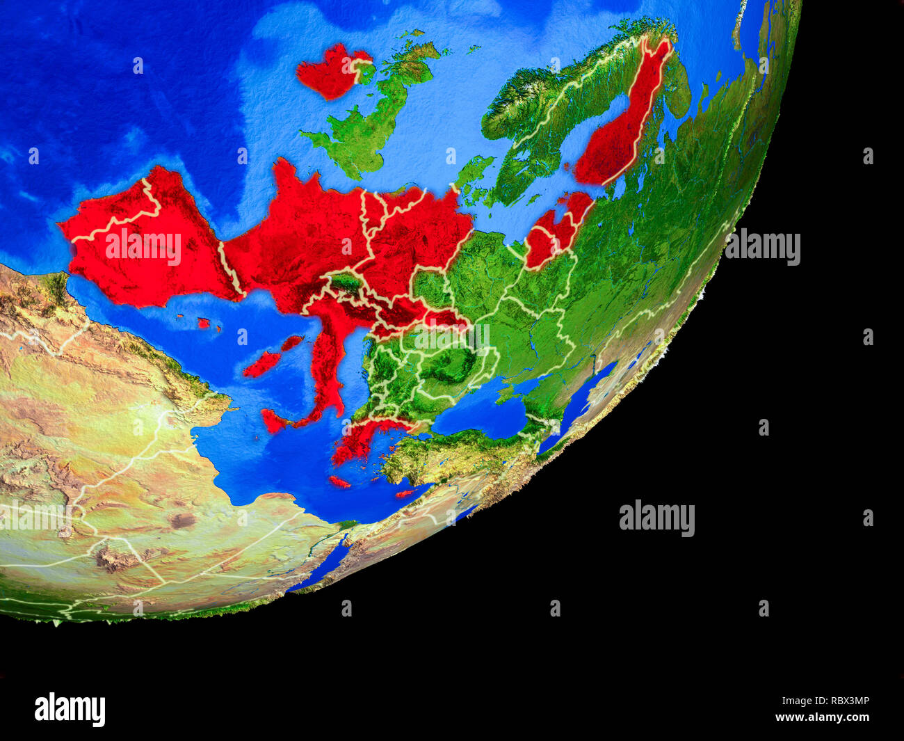 Eurozone countries map hi-res stock photography and images - Alamy