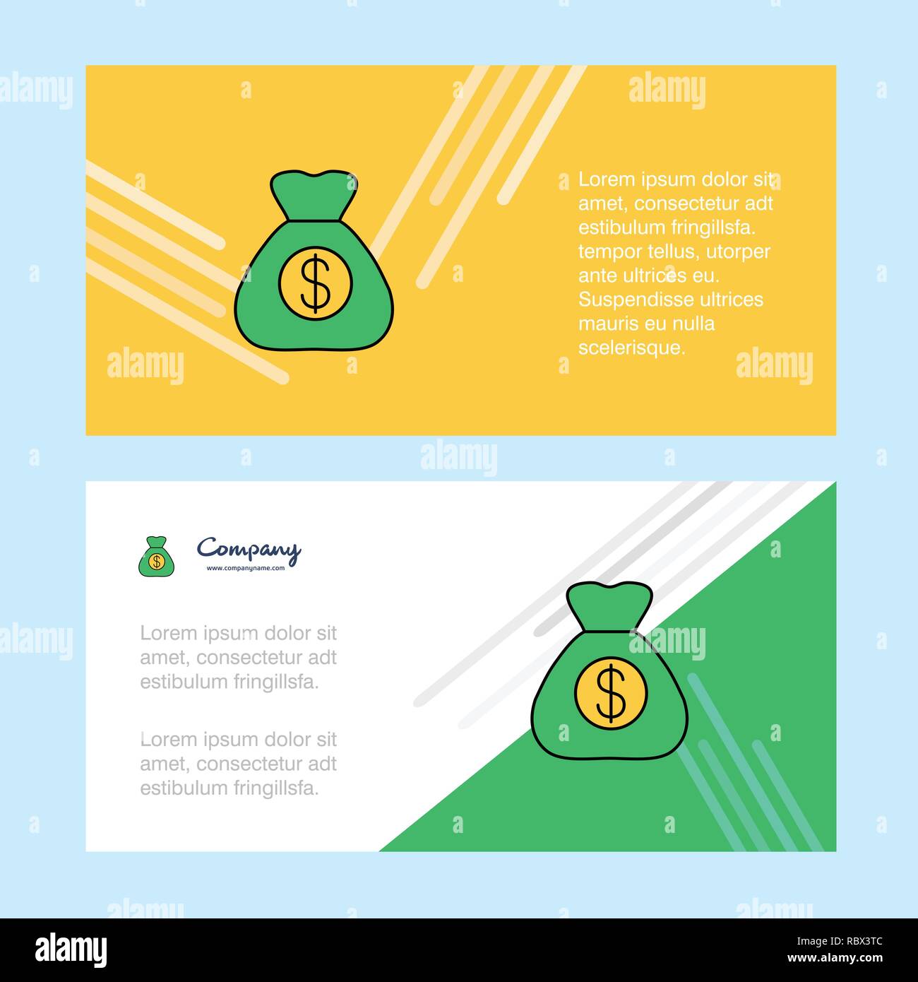 Money bag abstract corporate business banner template, horizontal ...