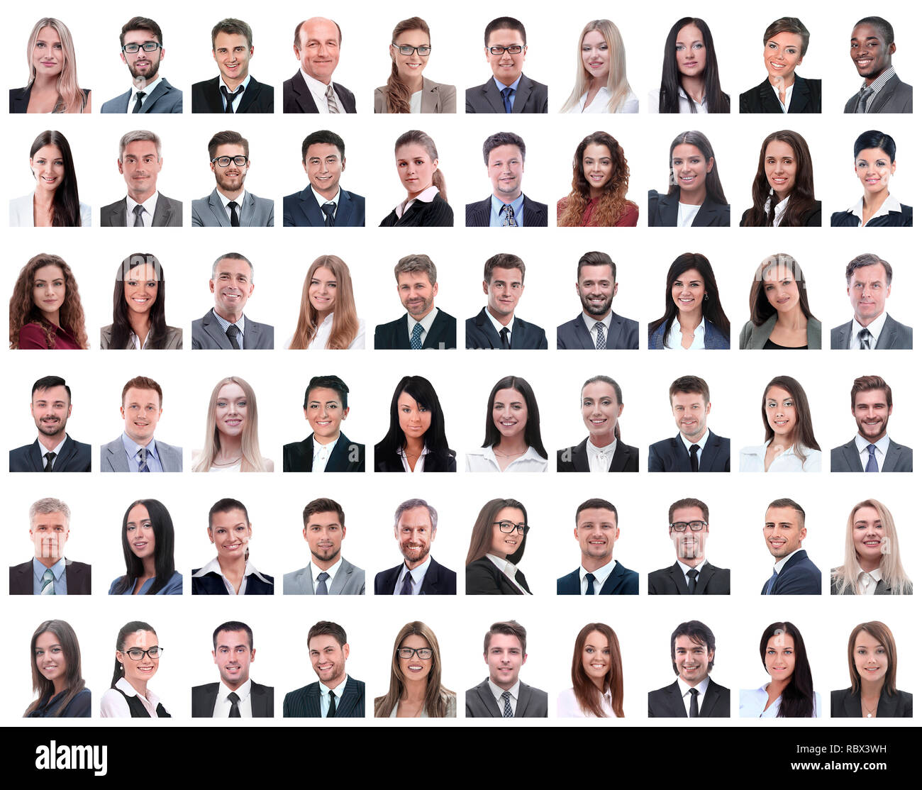 portraits of successful employees isolated on a white Stock Photo - Alamy