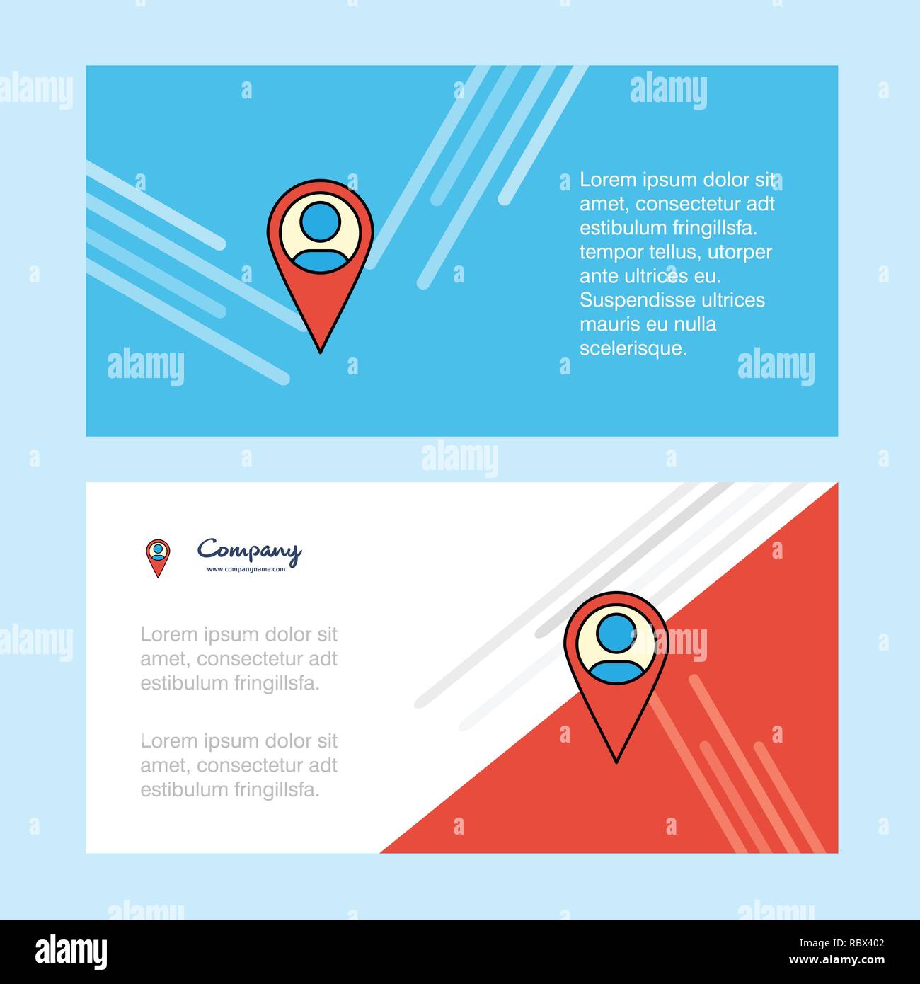 Map navigation abstract corporate business banner template, horizontal ...