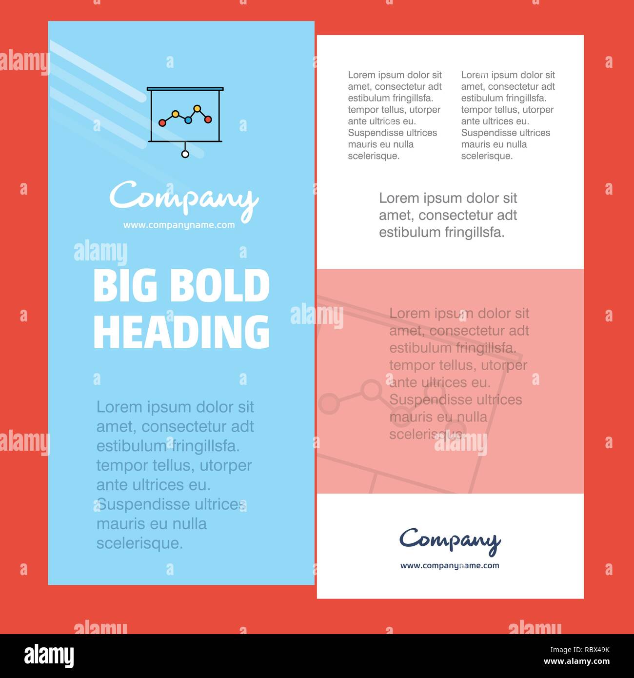 Graph chart Business Company Poster Template. with place for text and ...