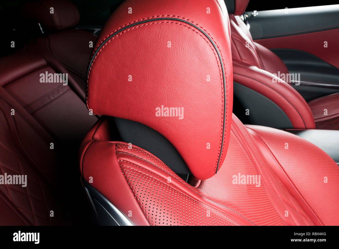 Modern Luxury car inside. Interior of prestige modern car. Comfortable ...