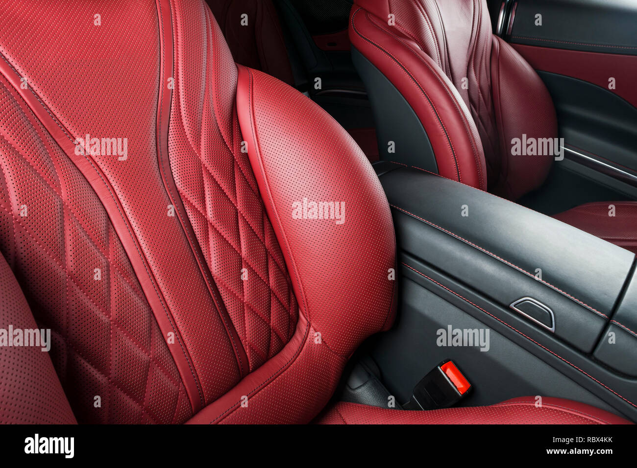 Modern Luxury car inside. Interior of prestige modern car. Comfortable ...