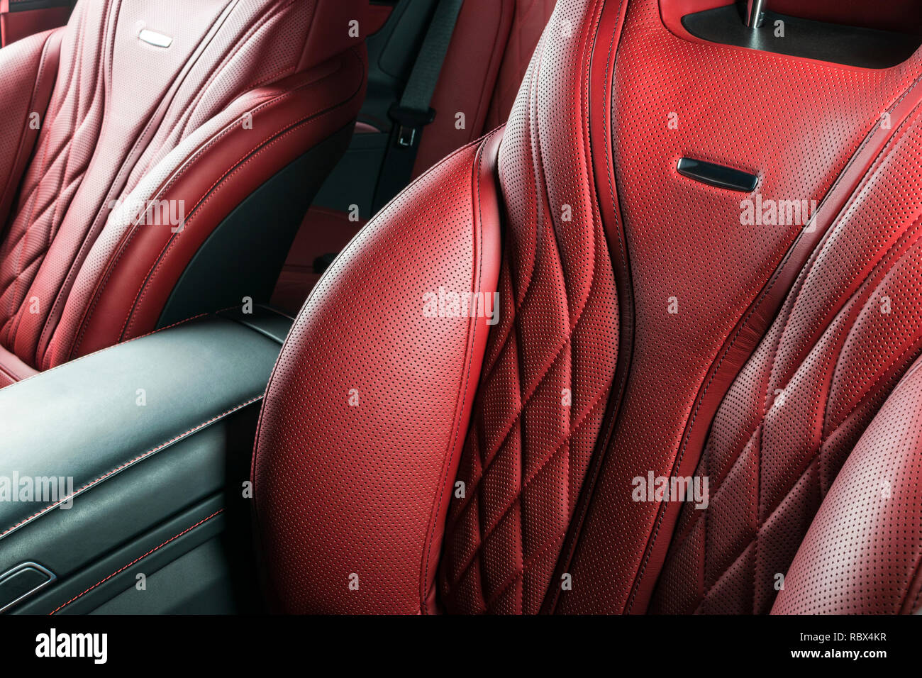 Modern Luxury car inside. Interior of prestige modern car. Comfortable ...