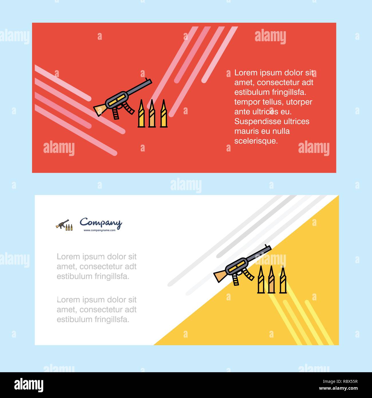 Guns abstract corporate business banner template, horizontal ...