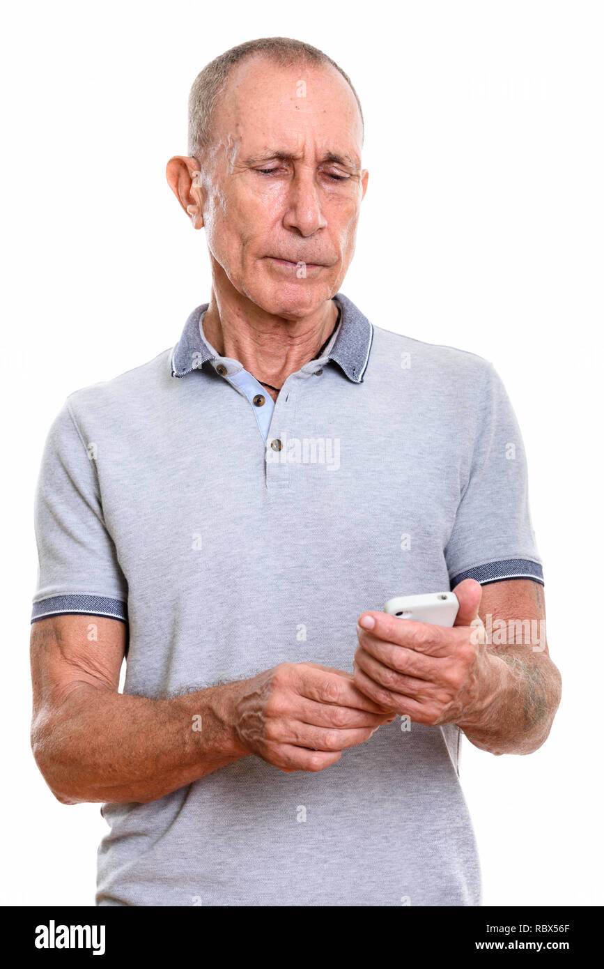 Old man cell phone hi-res stock photography and images - Alamy
