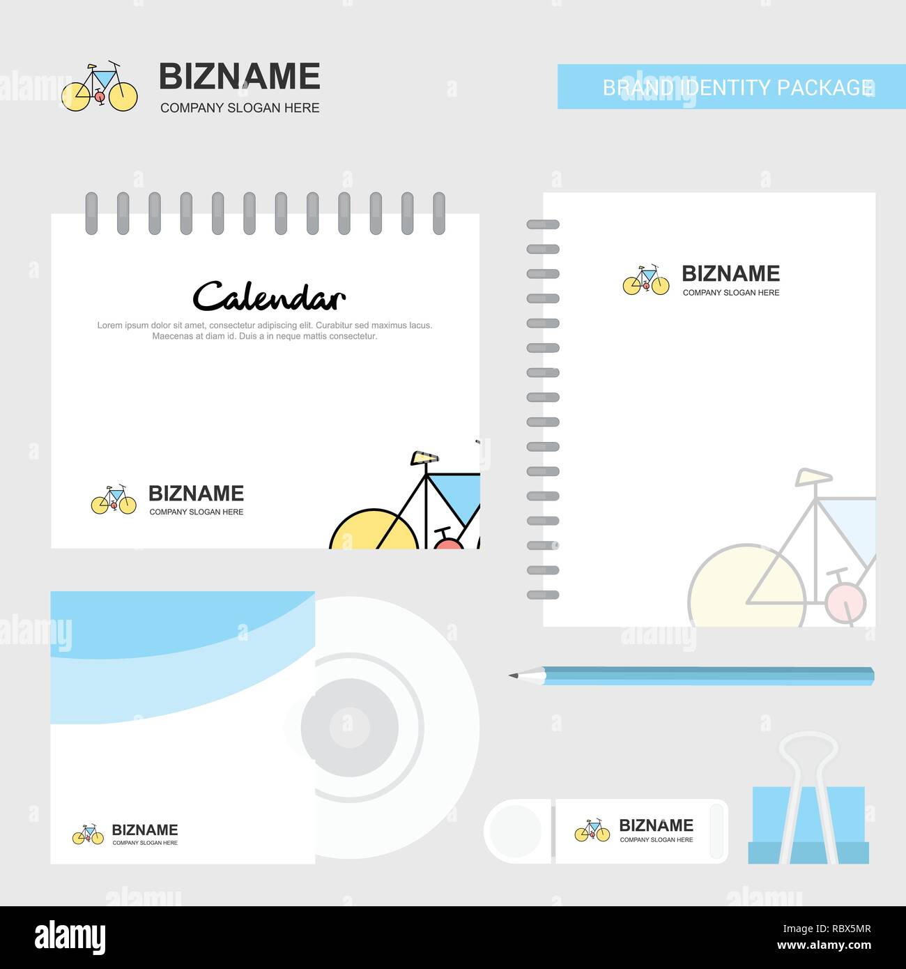 Cycle Logo, Calendar Template, CD Cover, Diary and USB Brand Stationary ...