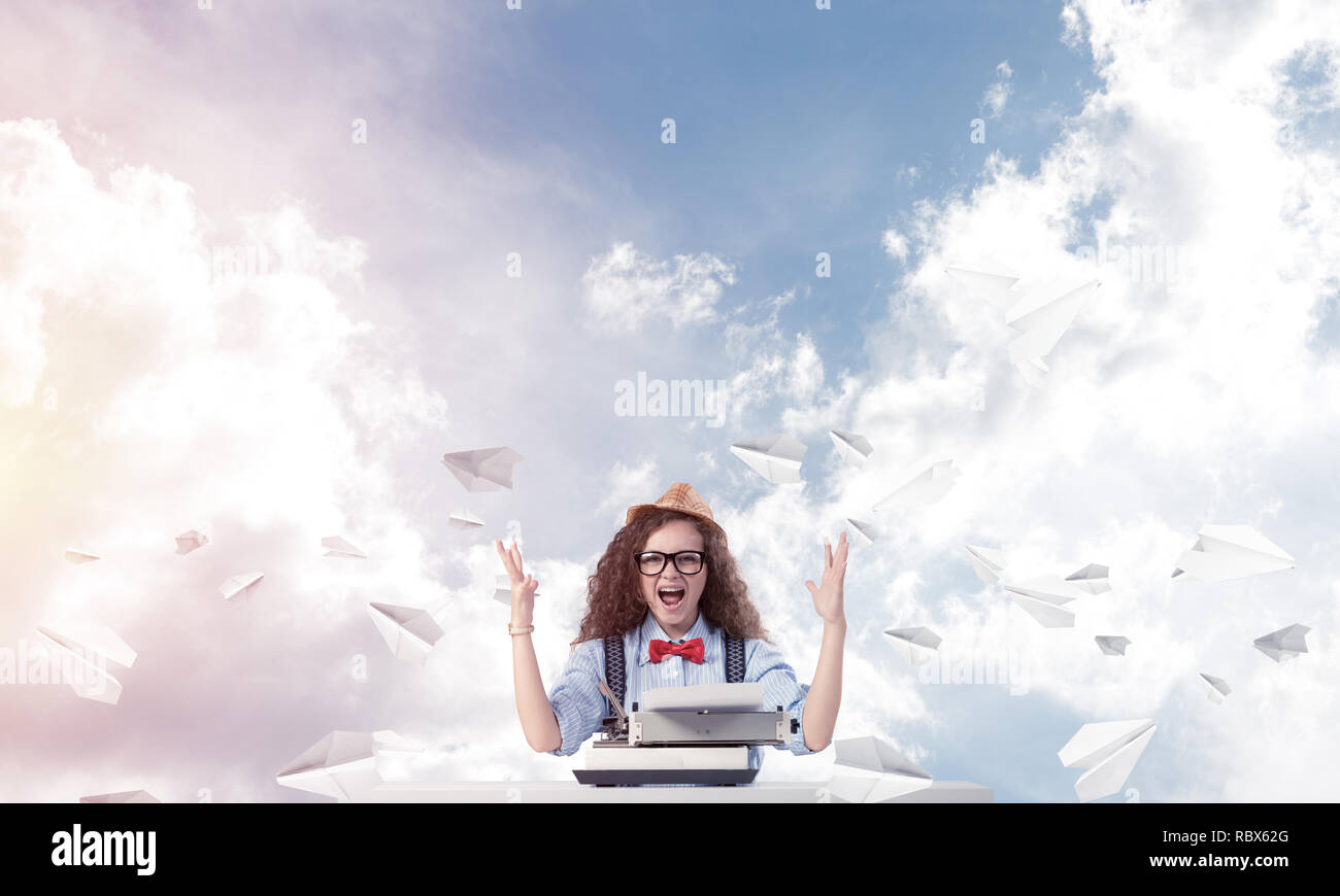 Creative inspiration of young female writer Stock Photo - Alamy