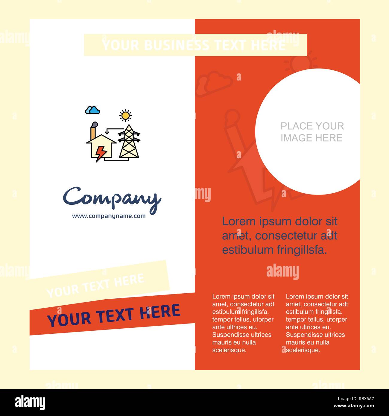 Electric power Company Brochure Template. Vector Busienss Template ...