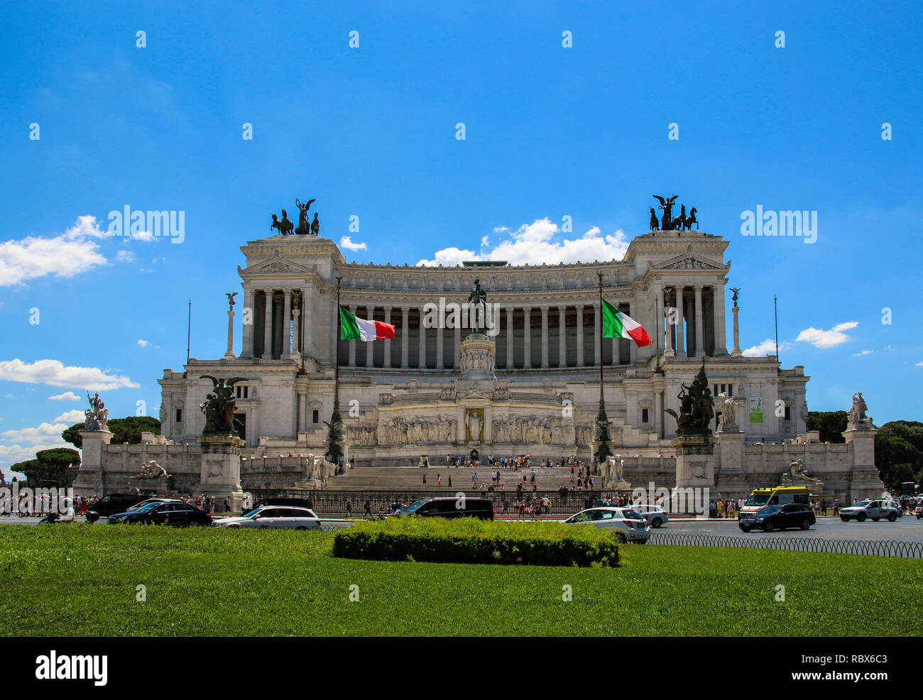Monument of Victor Emmanuel II, Venice Square in Rome,Italy Stock Photo ...