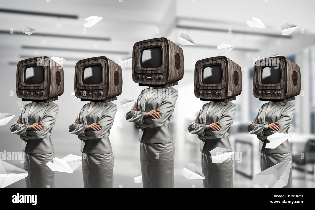 Television addiction of business people Stock Photo - Alamy