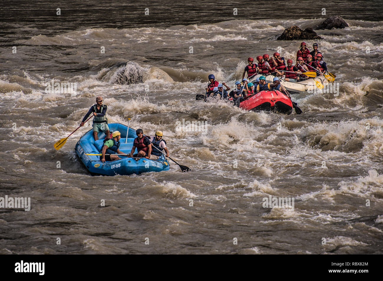 Rafting in the Ganges River, Rishikesh, India Stock Photo - Alamy
