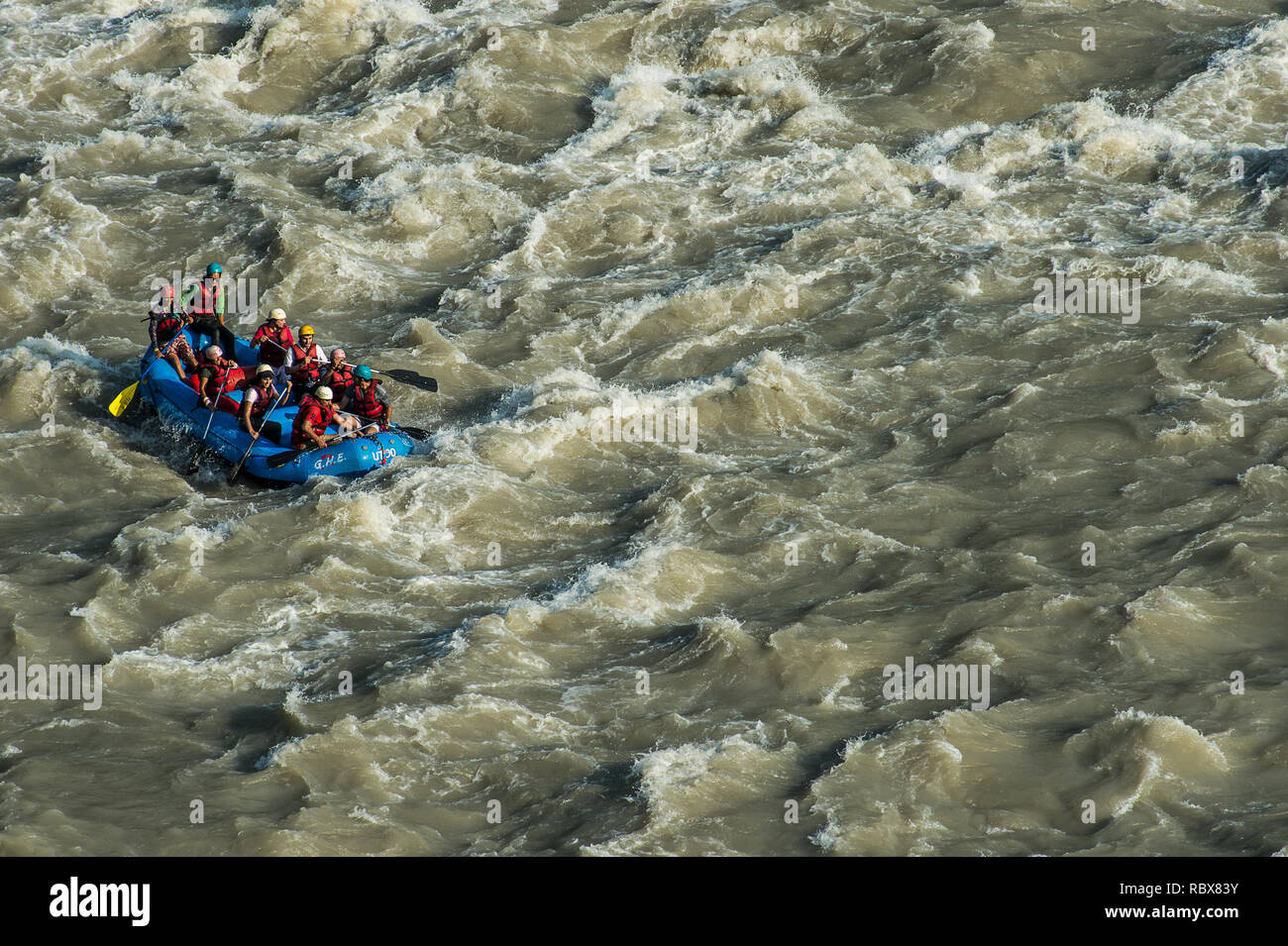 Rafting in the Ganges River, Rishikesh, India Stock Photo - Alamy