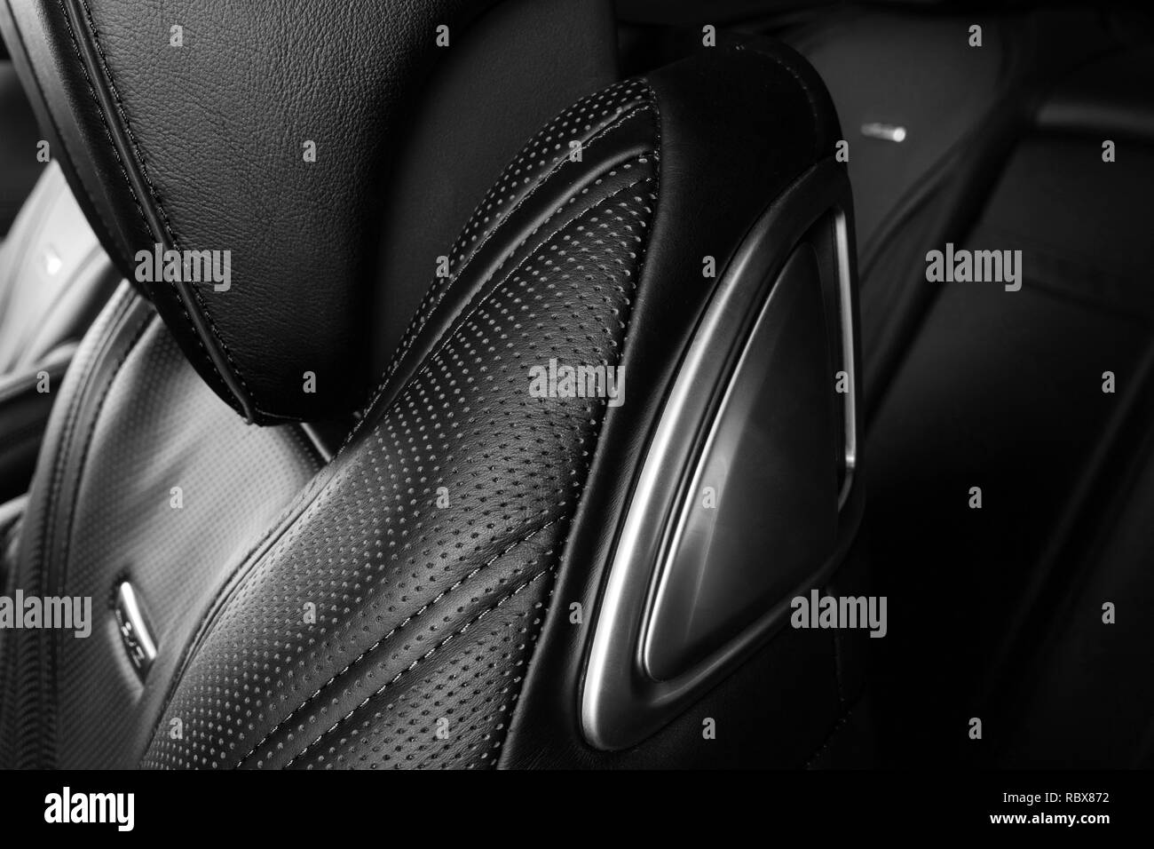 Modern Luxury car inside. Interior of prestige modern car. Comfortable ...