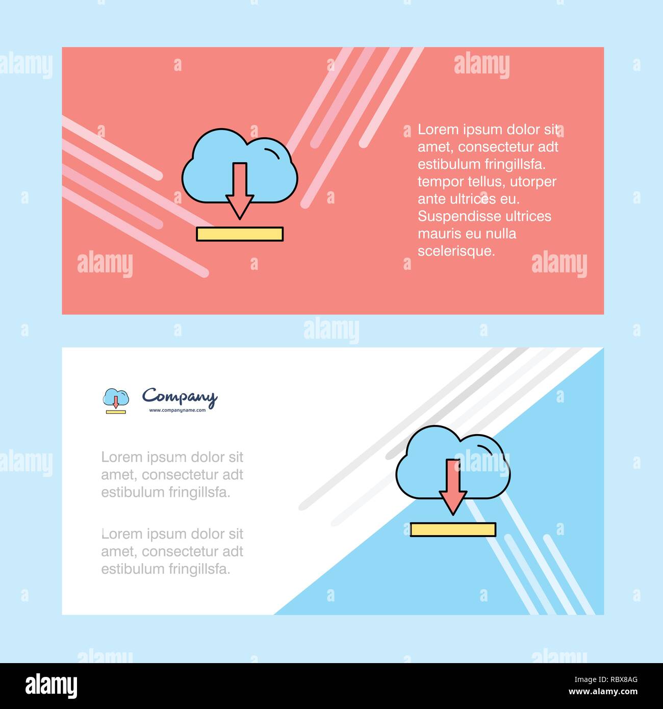 Cloud downloading abstract corporate business banner template ...
