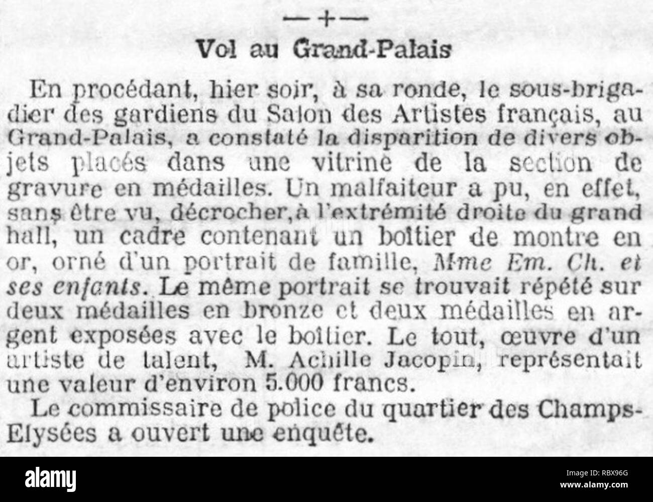 Achille Jacopin 1903 Stock Photo - Alamy