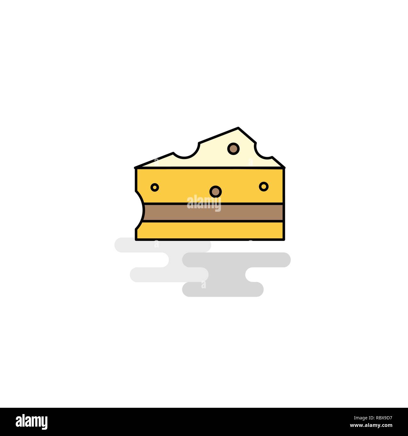 Flat Cheese Icon. Vector Stock Vector Image & Art - Alamy