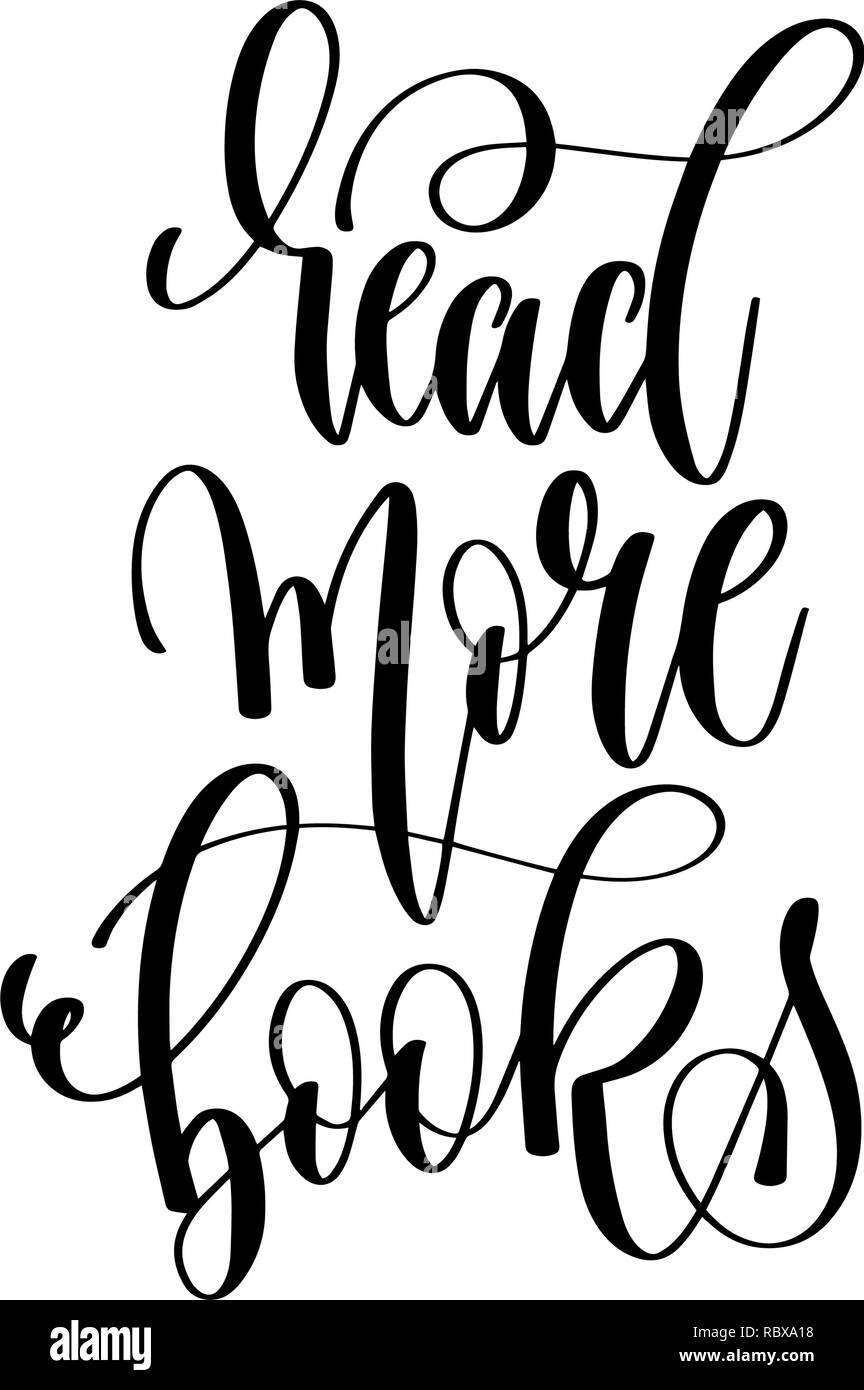 read more books - hand lettering inscription text Stock Vector Image ...