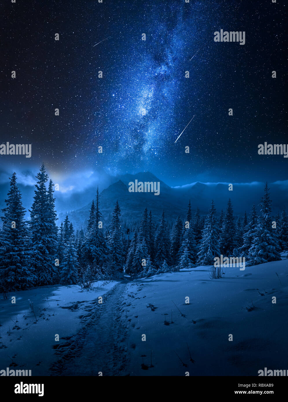 Beautiful falling stars in night hi-res stock photography and images ...