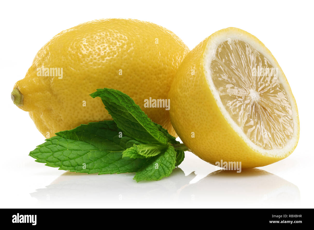 Sliced lemon mint on Cut Out Stock Images & Pictures - Alamy