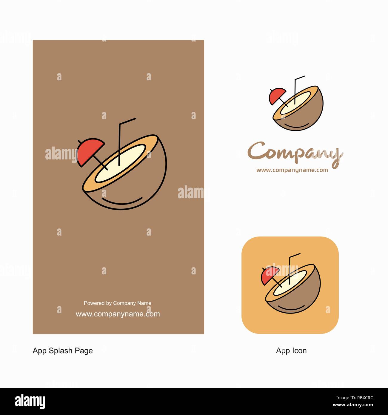 Coconut Company Logo App Icon and Splash Page Design. Creative Business ...