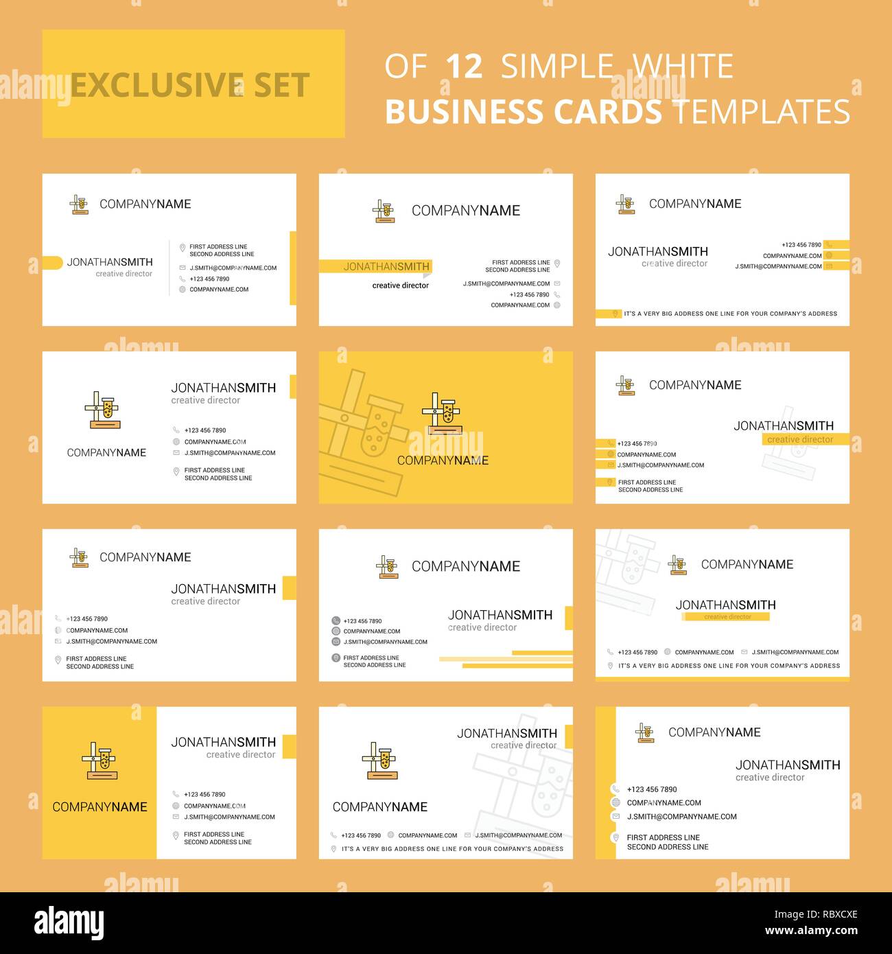 Set of 12 Science lab Creative Busienss Card Template. Editable ...