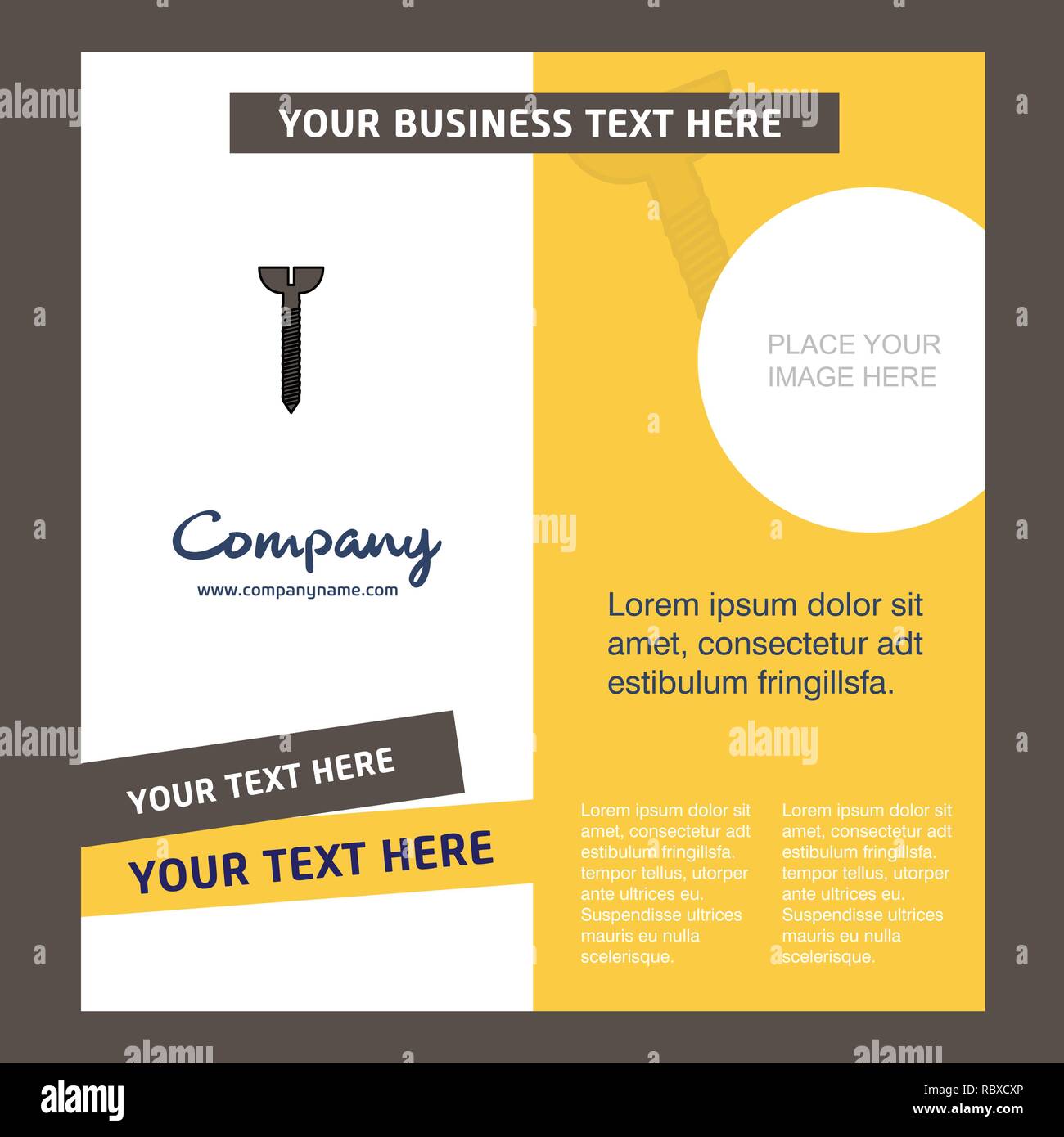 Screw Company Brochure Template. Vector Busienss Template Stock Vector ...