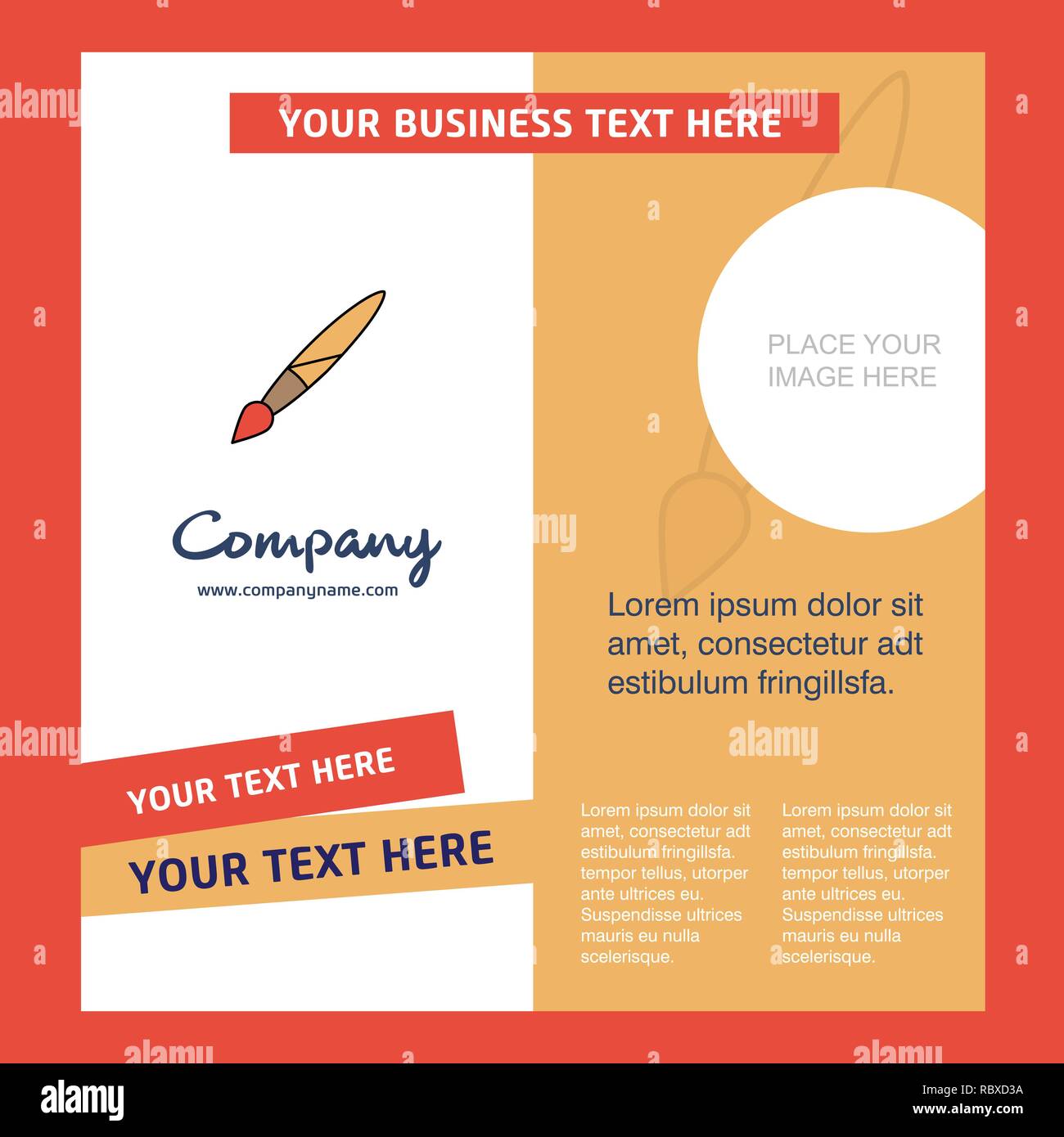 Paint brush Company Brochure Template. Vector Busienss Template Stock ...