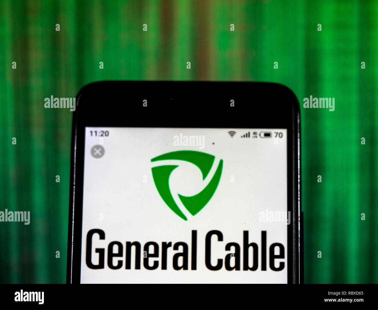 General Cable Manufacturing company logo seen displayed on smart phone ...