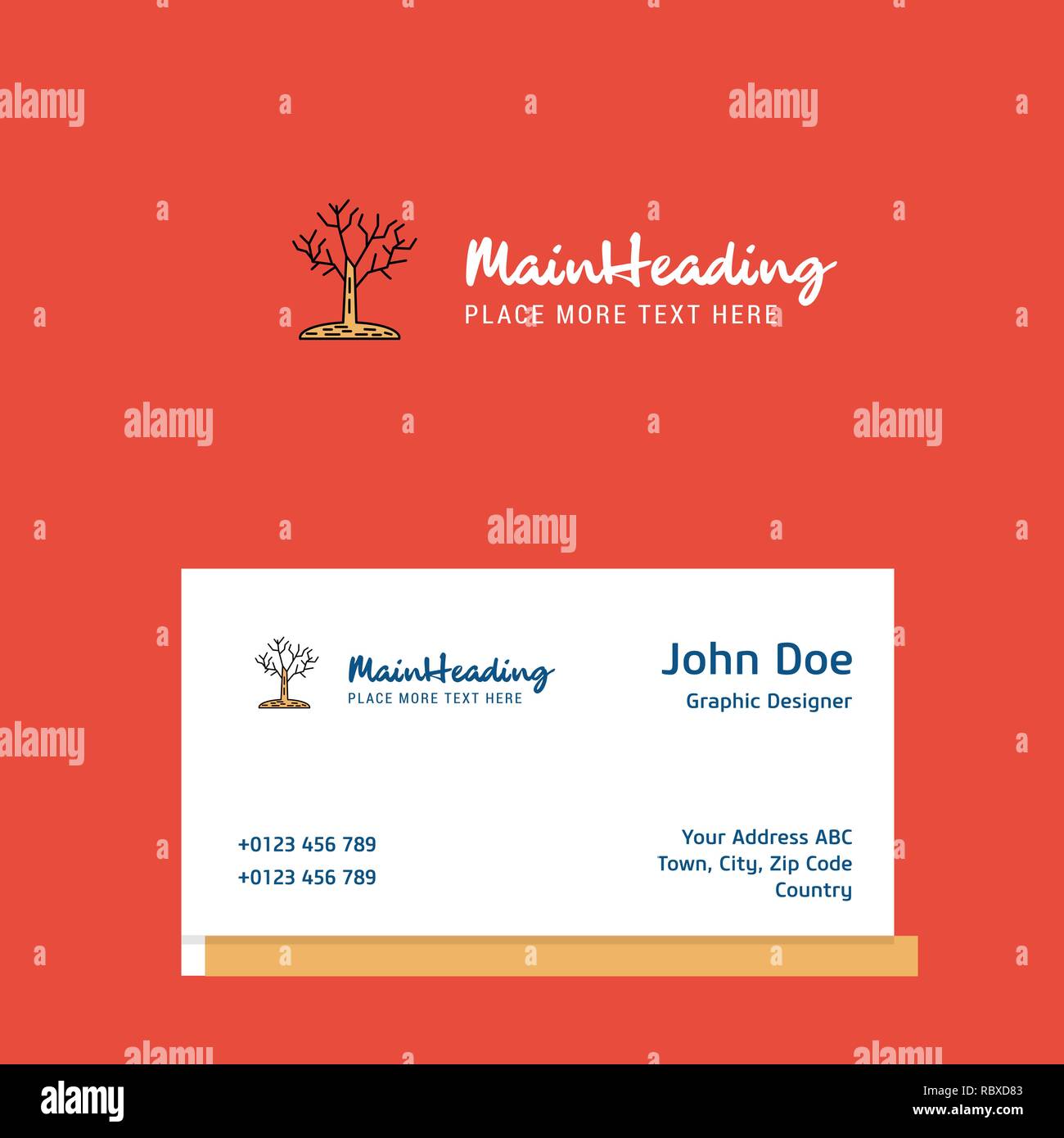 Tree logo Design with business card template. Elegant corporate ...