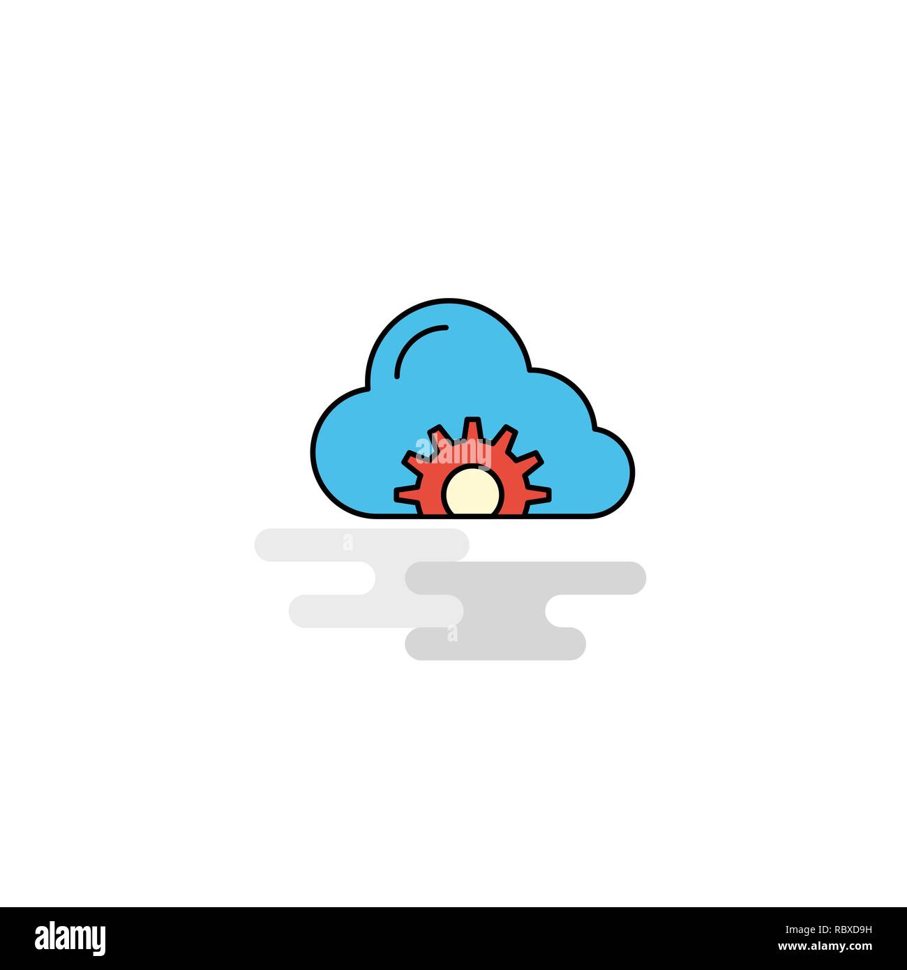 Flat Cloud setting Icon. Vector Stock Vector Image & Art - Alamy