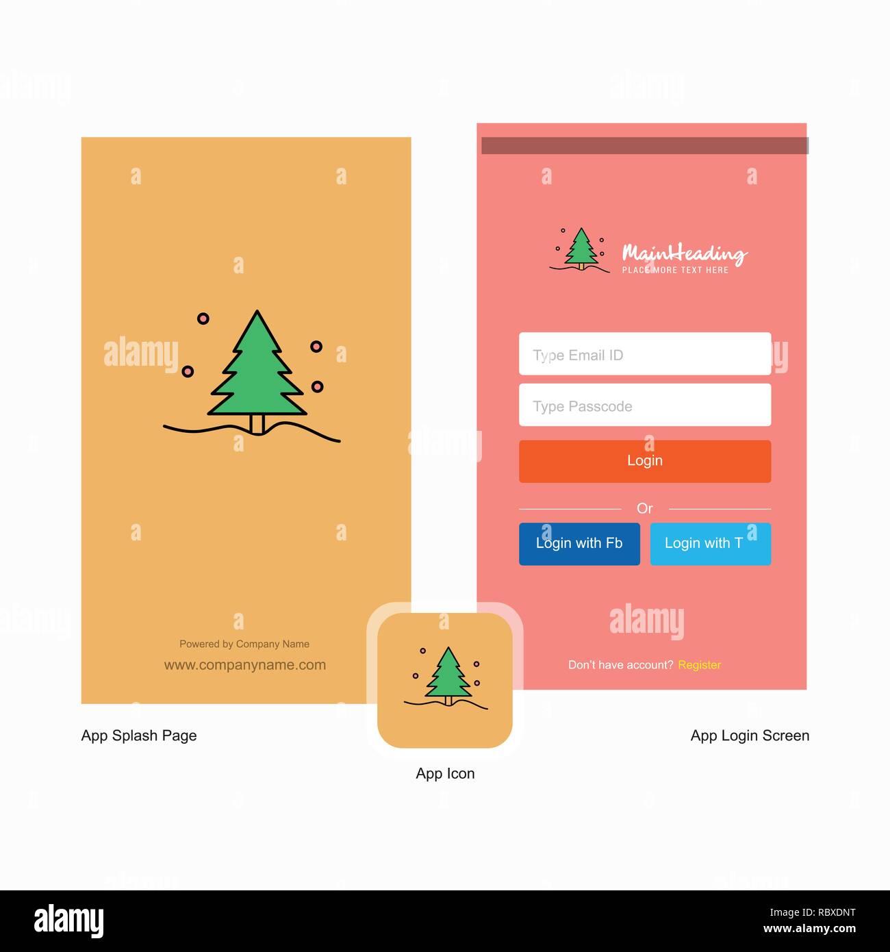 Company Christmas tree Splash Screen and Login Page design with Logo ...
