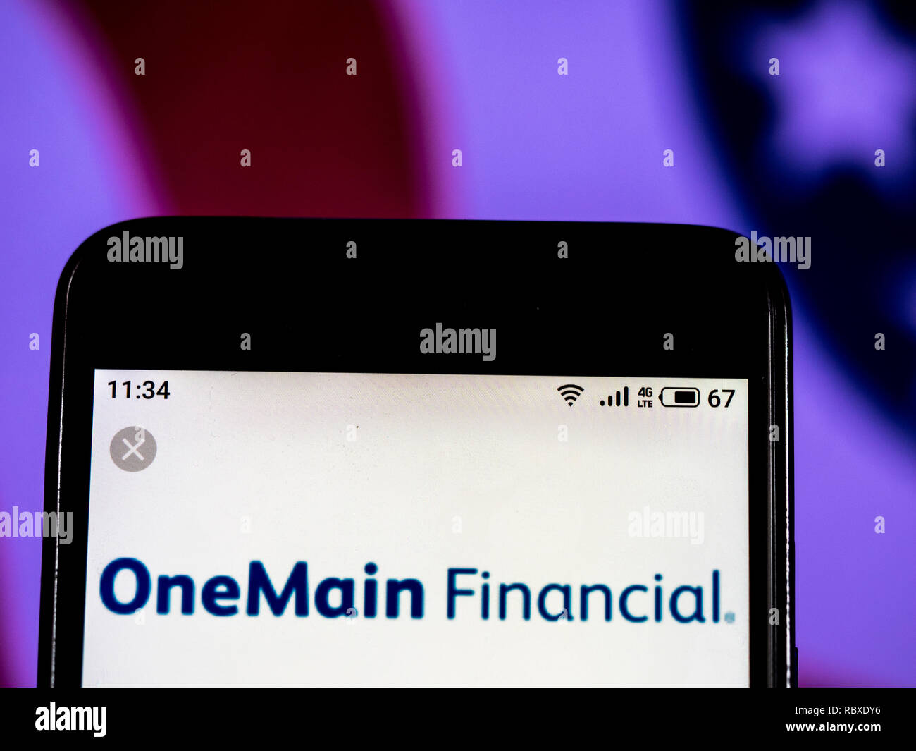 OneMain Financial Company logo seen displayed on smart phone Stock ...
