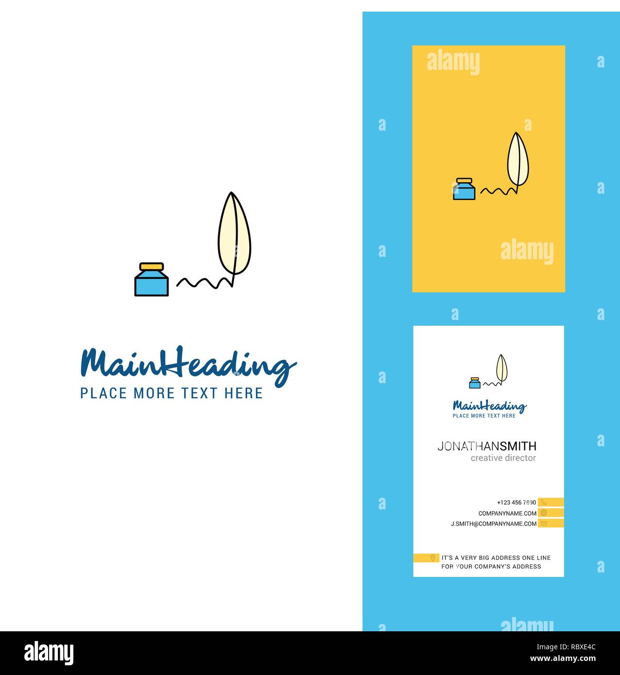 Writing Creative Logo and business card. vertical Design Vector Stock ...