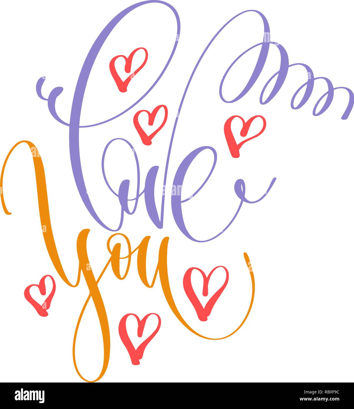 love you - hand lettering inscription text to valentines day Stock ...