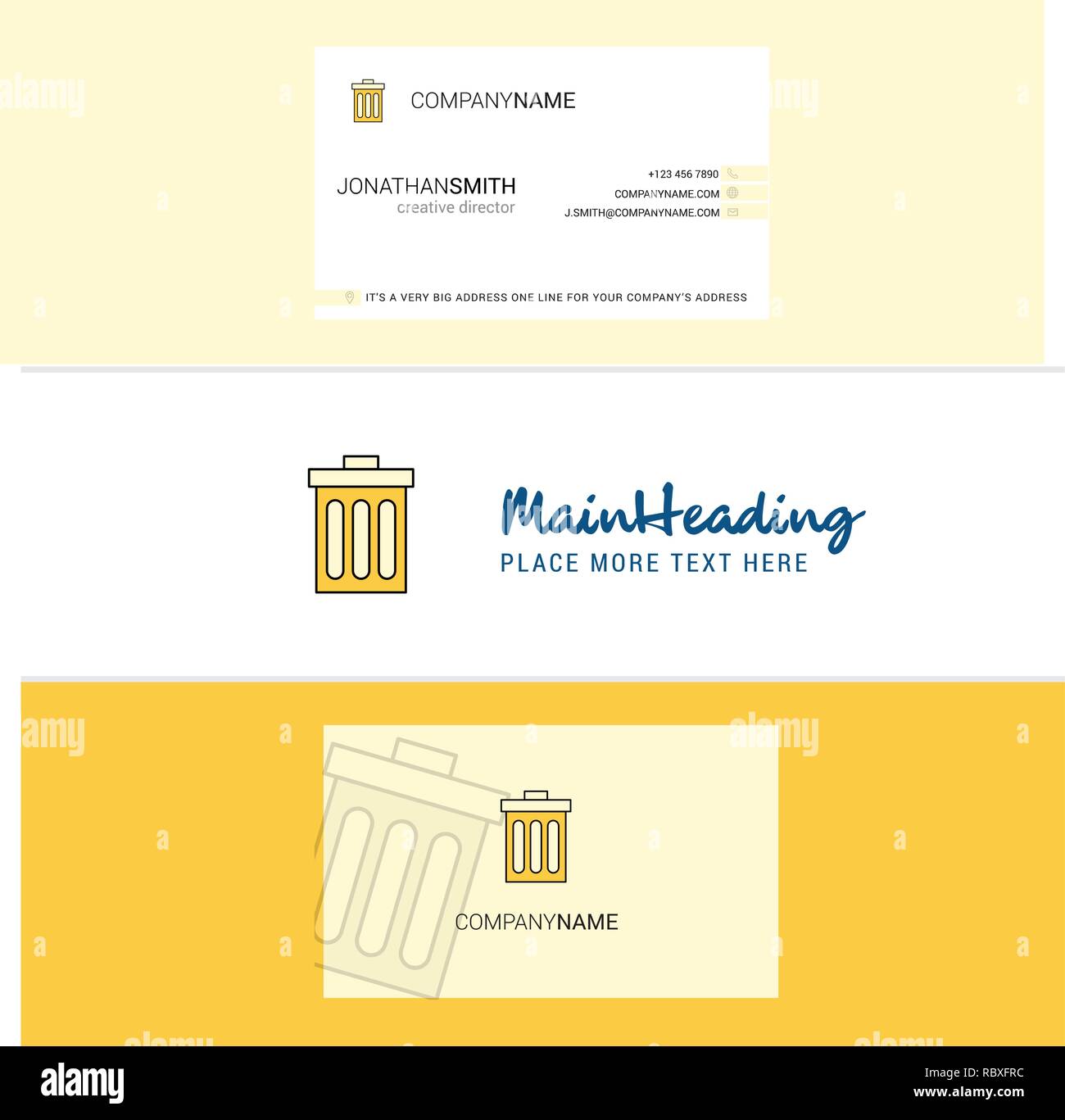 Beautiful Trash Logo and business card. vertical Design Vector Stock ...