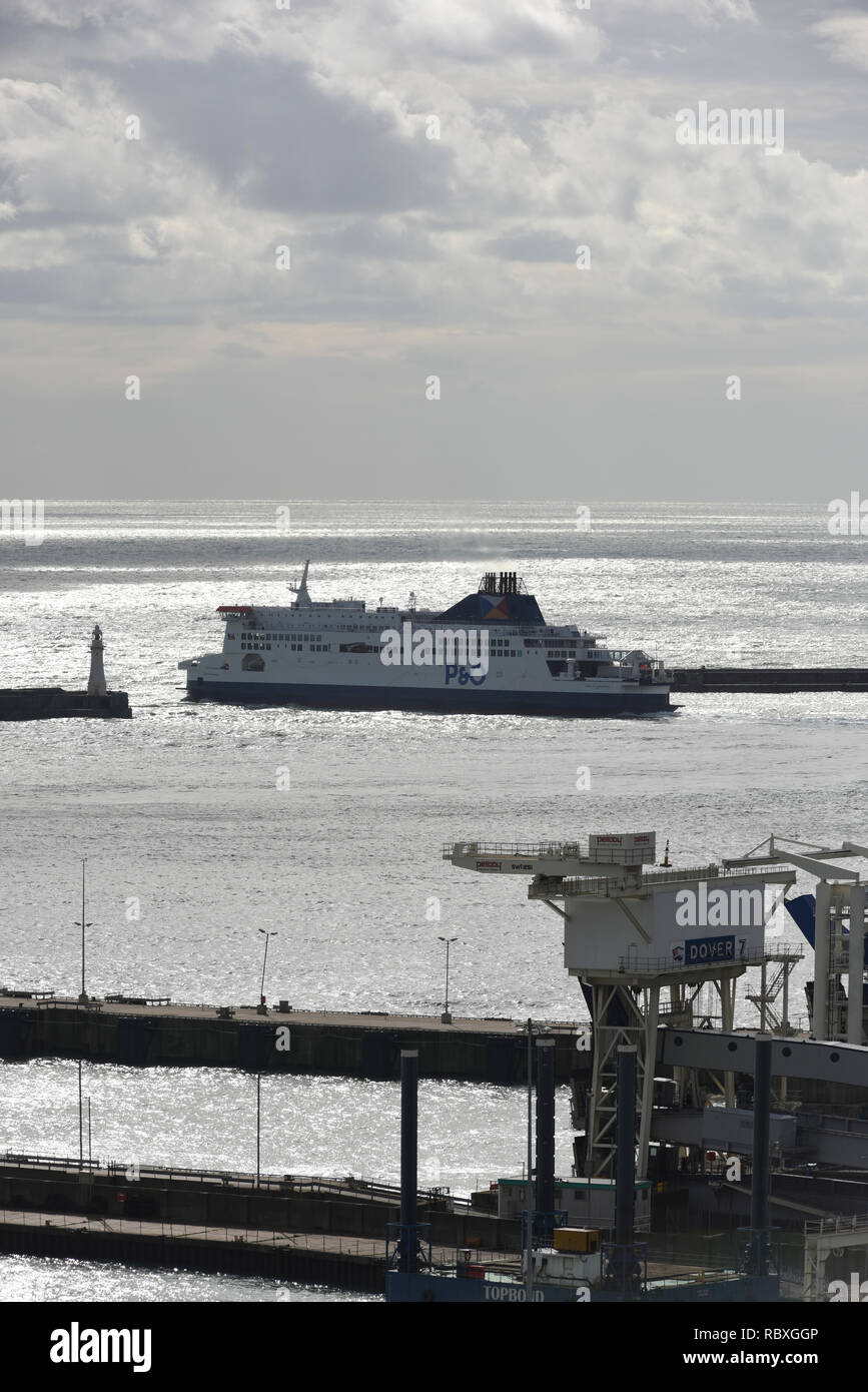 Cross Channel Ferries at the Port of Dover Stock Photo - Alamy