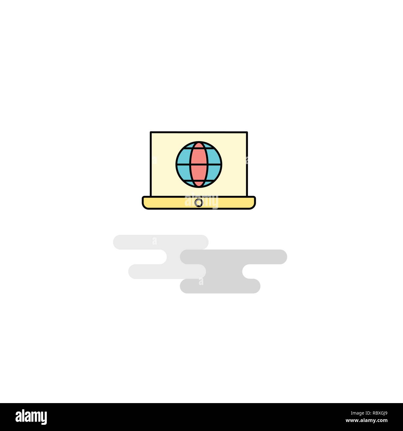 Flat Internet on Laptop Icon. Vector Stock Vector Image & Art - Alamy