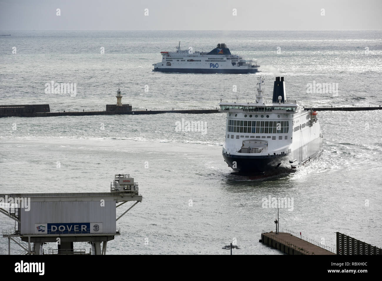 Cross Channel Ferries at the Port of Dover Stock Photo - Alamy
