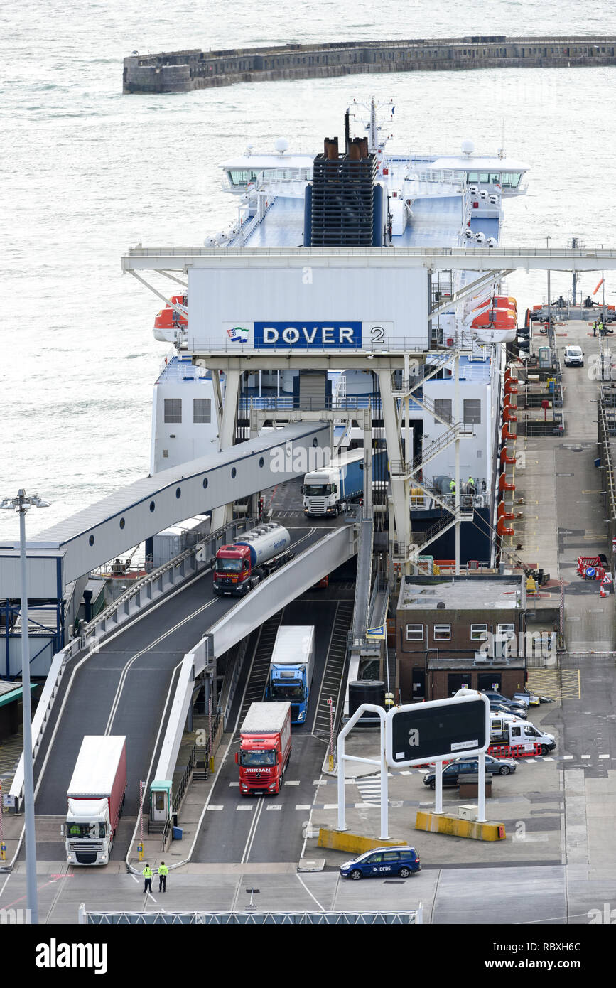 Cross Channel Ferries at the Port of Dover Stock Photo - Alamy