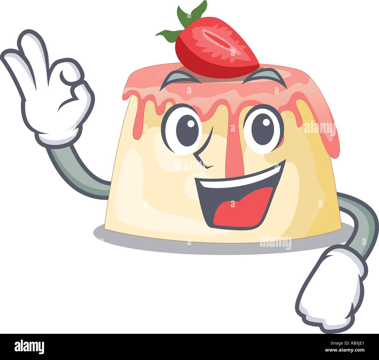 Okay Strawberry pudding on wooden cartoon table Stock Vector Image ...