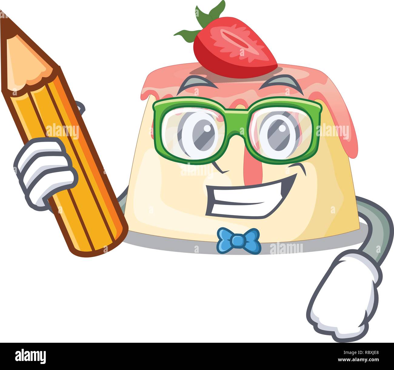 Student Strawberry pudding on wooden cartoon table Stock Vector Image ...